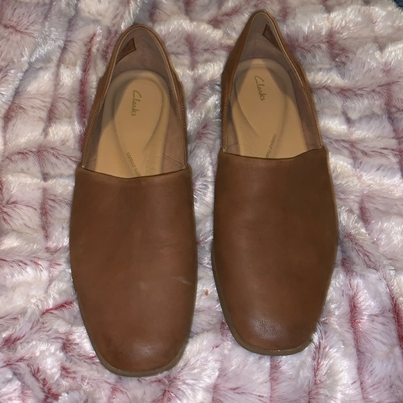 Clarks | Shoes | Clarks Pure Belle Leather Loafer Dark Tan | Poshmark